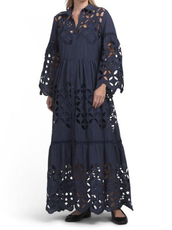Solitaire | Dresses | Solitaire Long Sleeve Laser Cut Maxi Dress | Poshmark